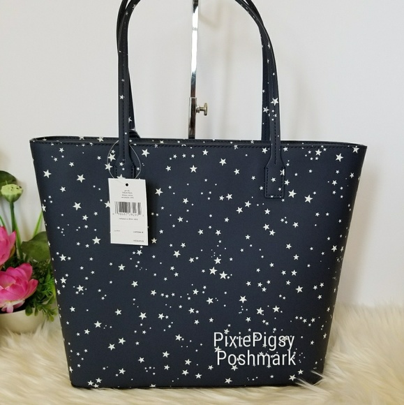 kate spade | Bags | Kate Spade Stars Tote Bag Purse With Star Key Fob ...